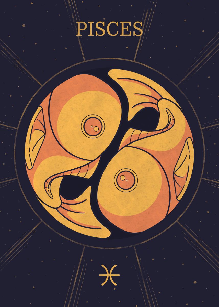 'Pisces Sign of Zodiac' Poster, picture, metal print, paint by Patrik ...