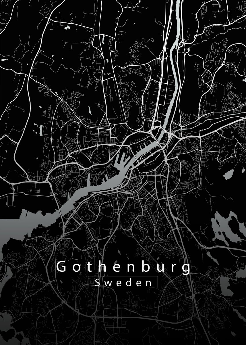 'Gothenburg City Map' Poster by Robin Niemczyk | Displate