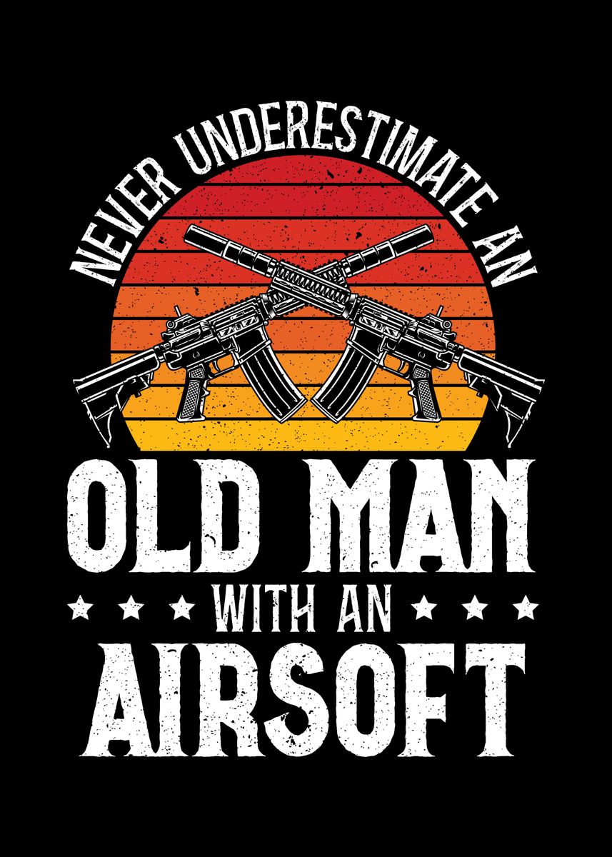 'An Old Man With An Airsoft' Poster, picture, metal print, paint by NAO ...