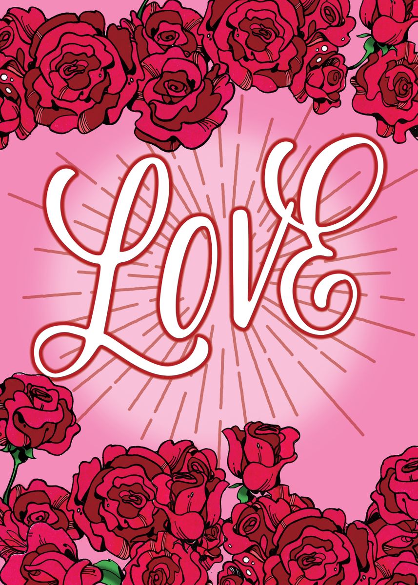 'Love' Poster, picture, metal print, paint by American Vintage | Displate