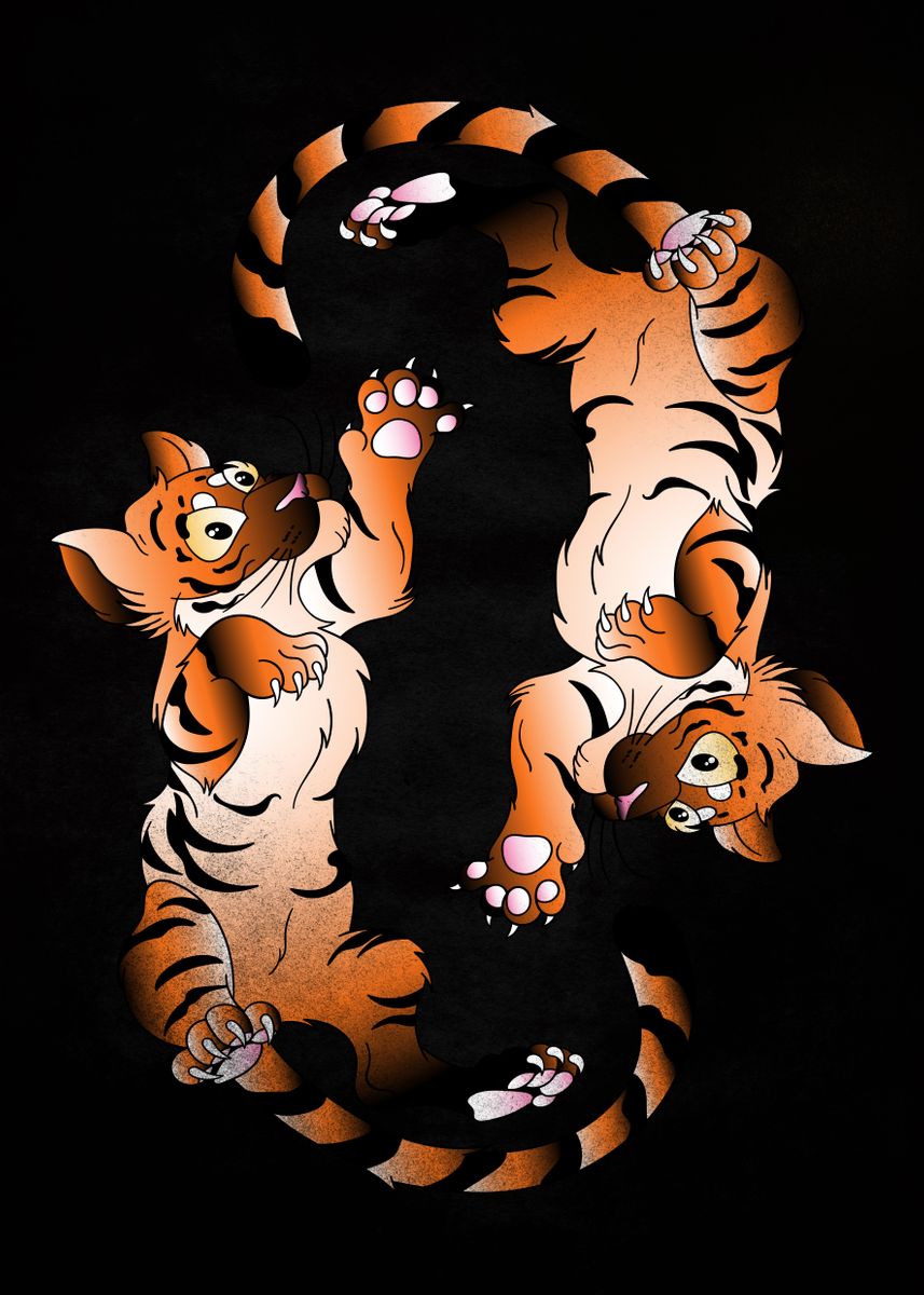 'tiger of good luck ' Poster, picture, metal print, paint by almost ...