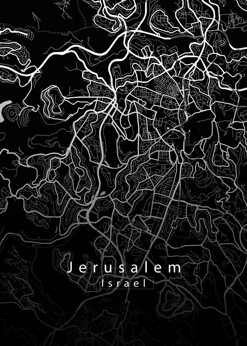 'Jerusalem City Map' Poster, picture, metal print, paint by Mapique ...