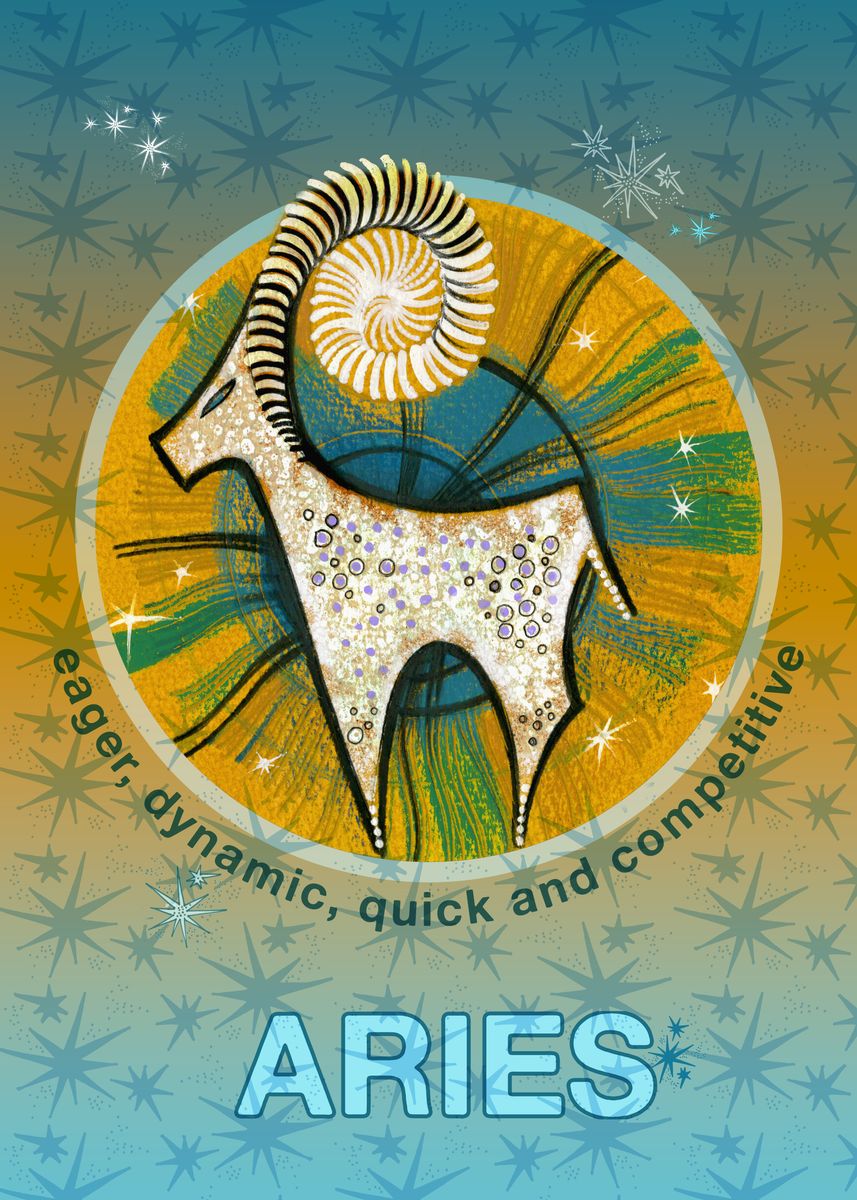 'Aries zodiac sign art ' Poster, picture, metal print, paint by Al 22 ...