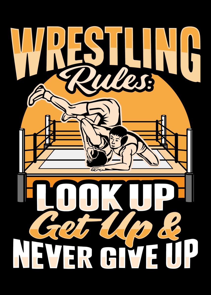 'Wrestling Wrestler' Poster, picture, metal print, paint by Michael ...