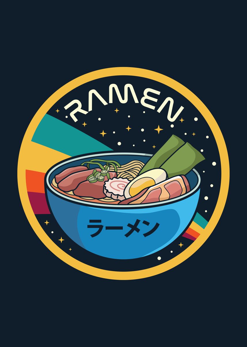 'Space Ramen' Poster, picture, metal print, paint by Bhing Rife | Displate