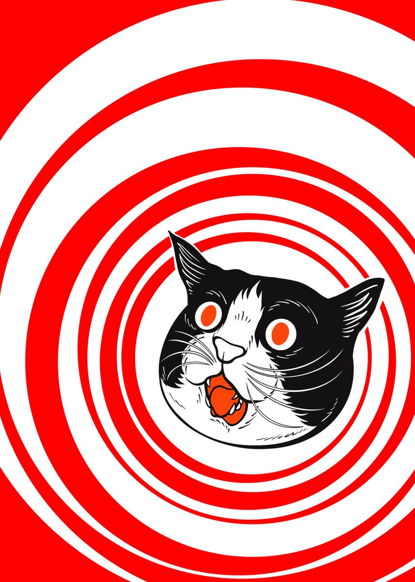 'Red Eye Special Cat' Poster, picture, metal print, paint by Cat ...