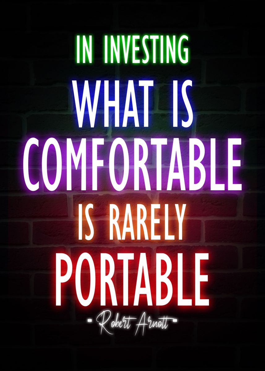 'Investing Neon Quote' Poster, picture, metal print, paint by Remang ...