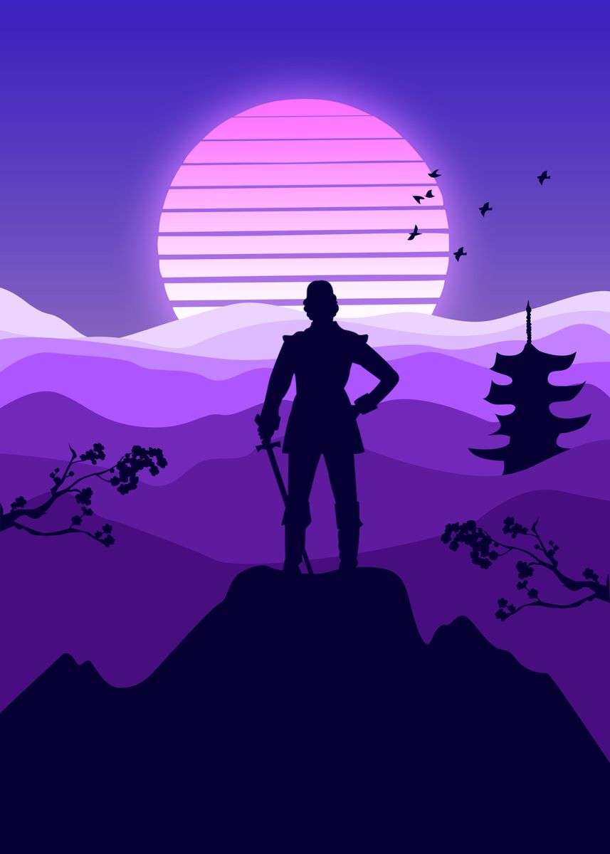 'Knight in japan scenery' Poster, picture, metal print, paint by Fanth ...