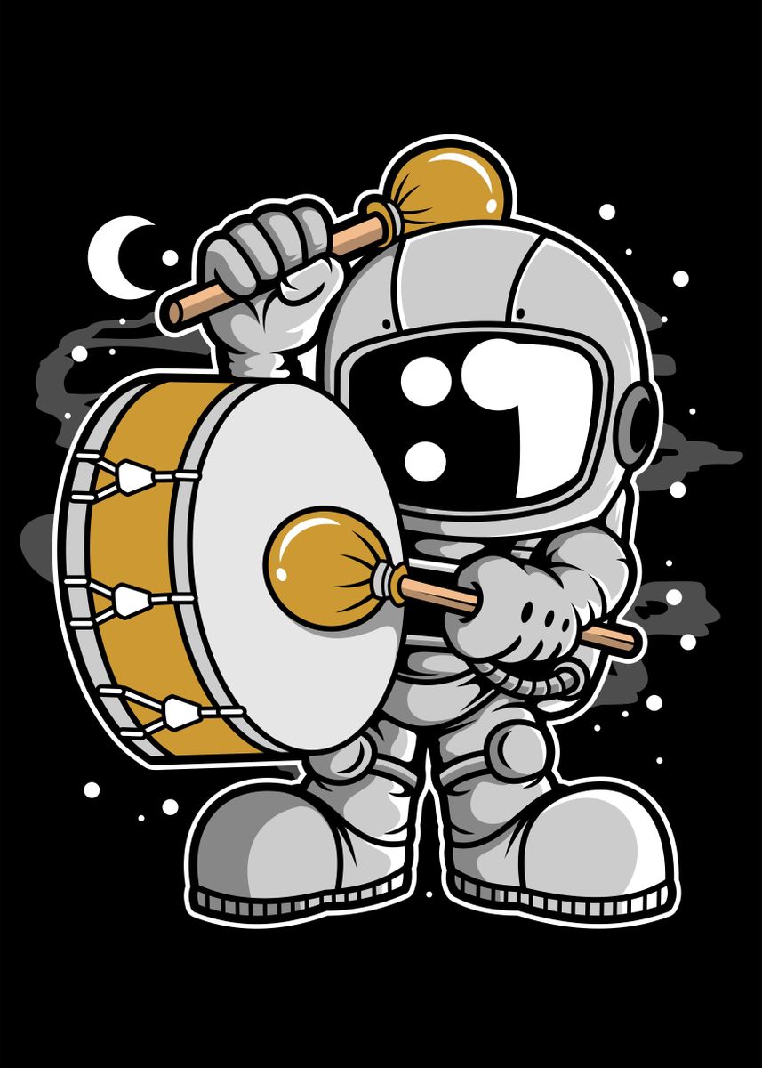 'ASTRONAUT MARCHING BAND' Poster, picture, metal print, paint by Nae ...
