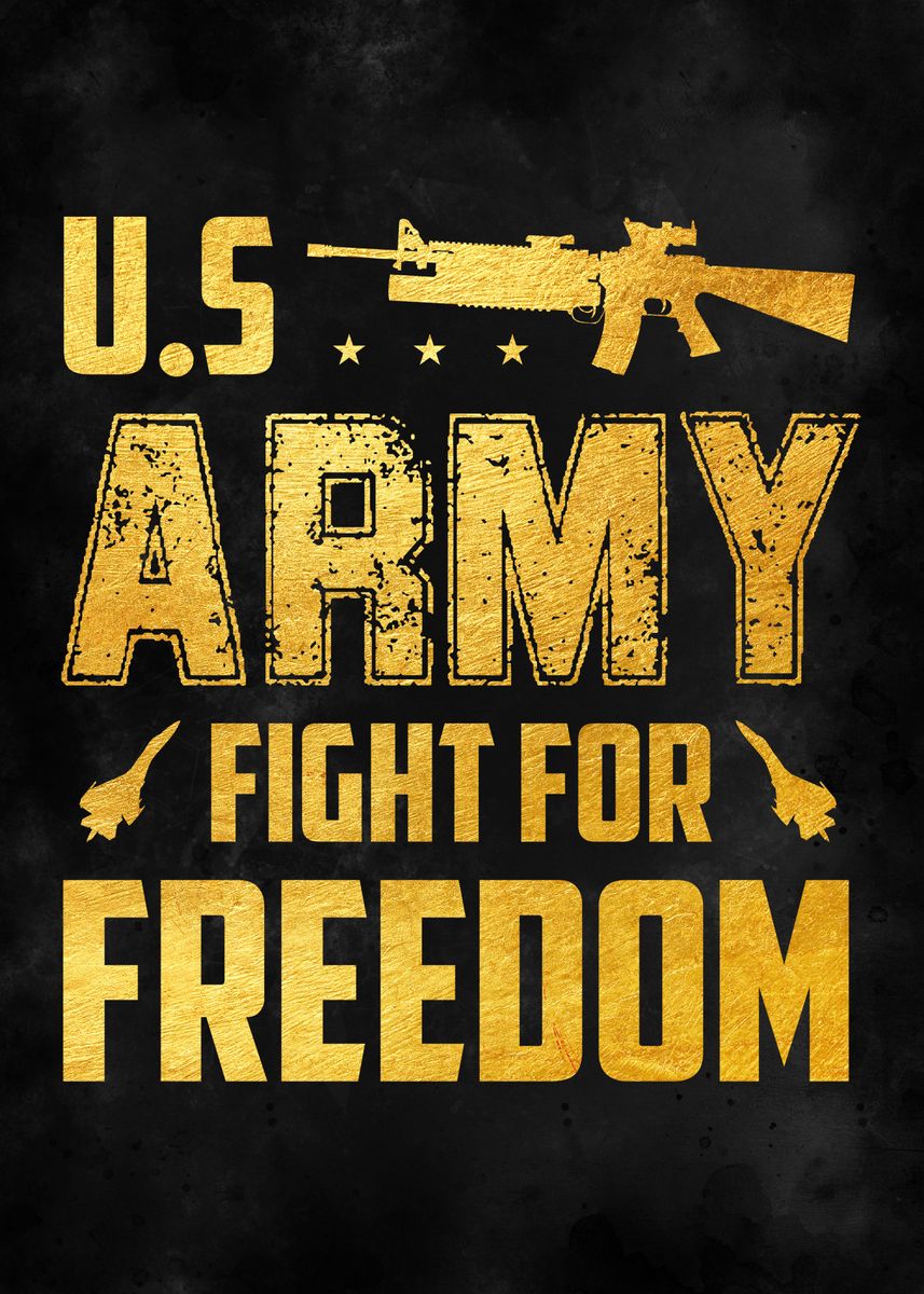 'US army fight for freedom' Poster, picture, metal print, paint by ...