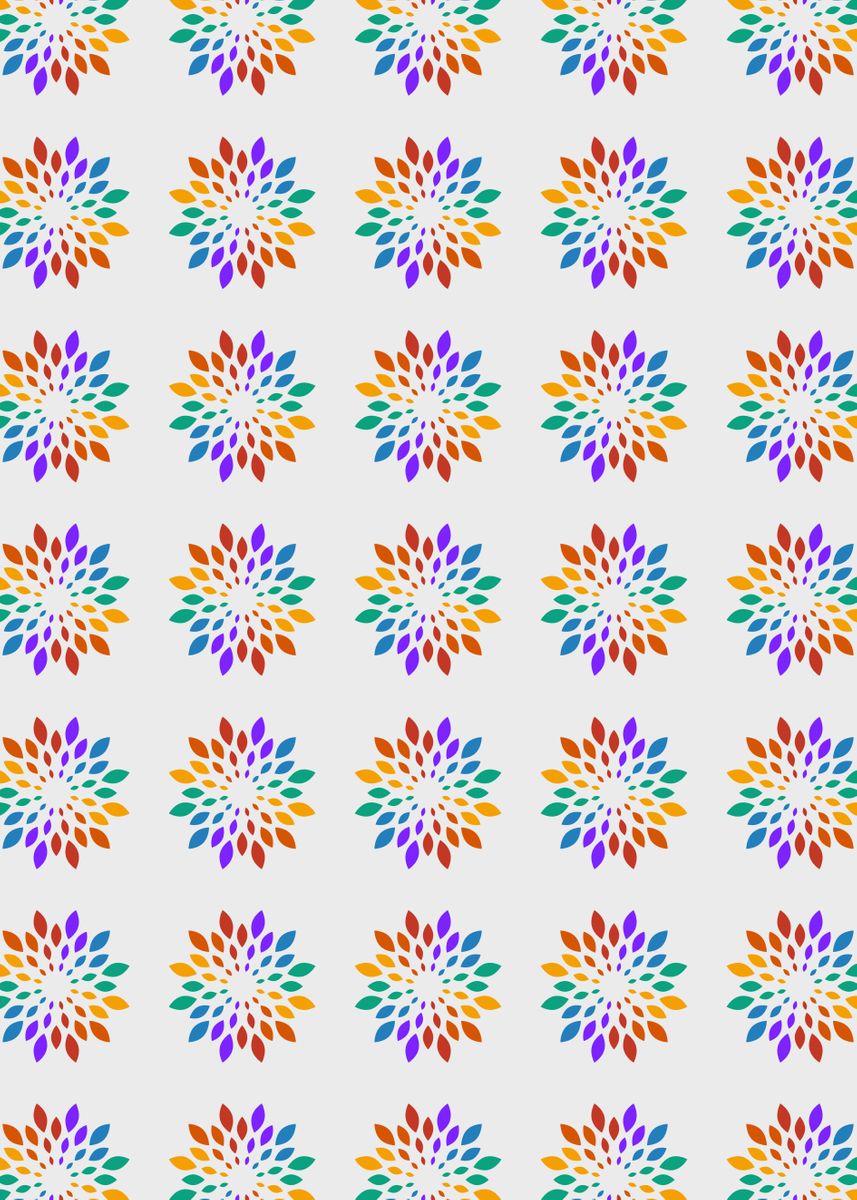 'Rainbow flower pattern' Poster, picture, metal print, paint by Tal ...