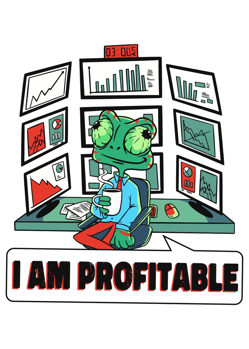 'Funny Trader Frog' Poster, picture, metal print, paint by Max Ronn ...