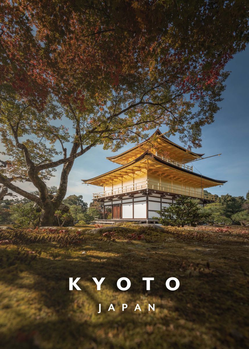 'Kyoto Golden Pavilion' Poster, picture, metal print, paint by Nicolas ...
