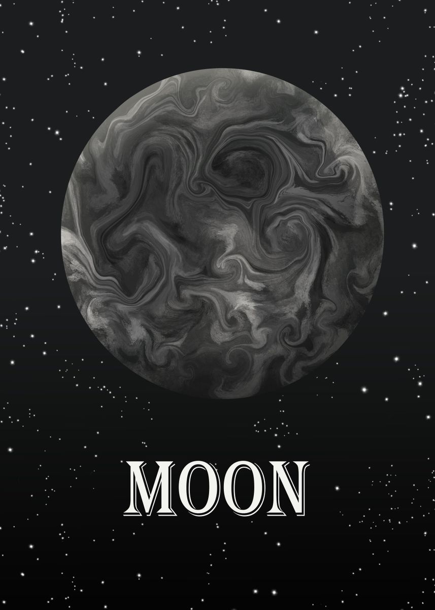 'Dear Moon' Poster, picture, metal print, paint by XandYart | Displate
