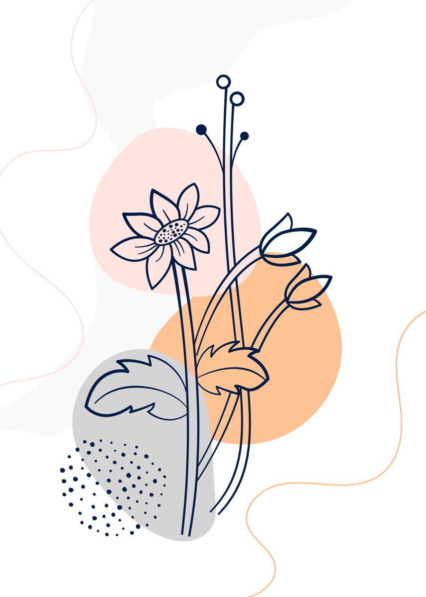 'Floral botanical abstract' Poster by Human Shadow | Displate