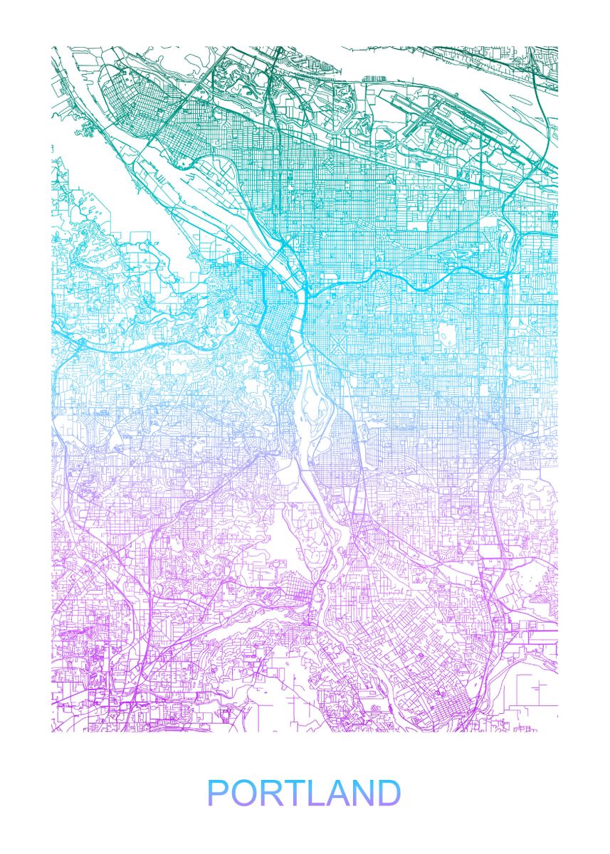 'Portland' Poster, picture, metal print, paint by WiseWordsWonders ...