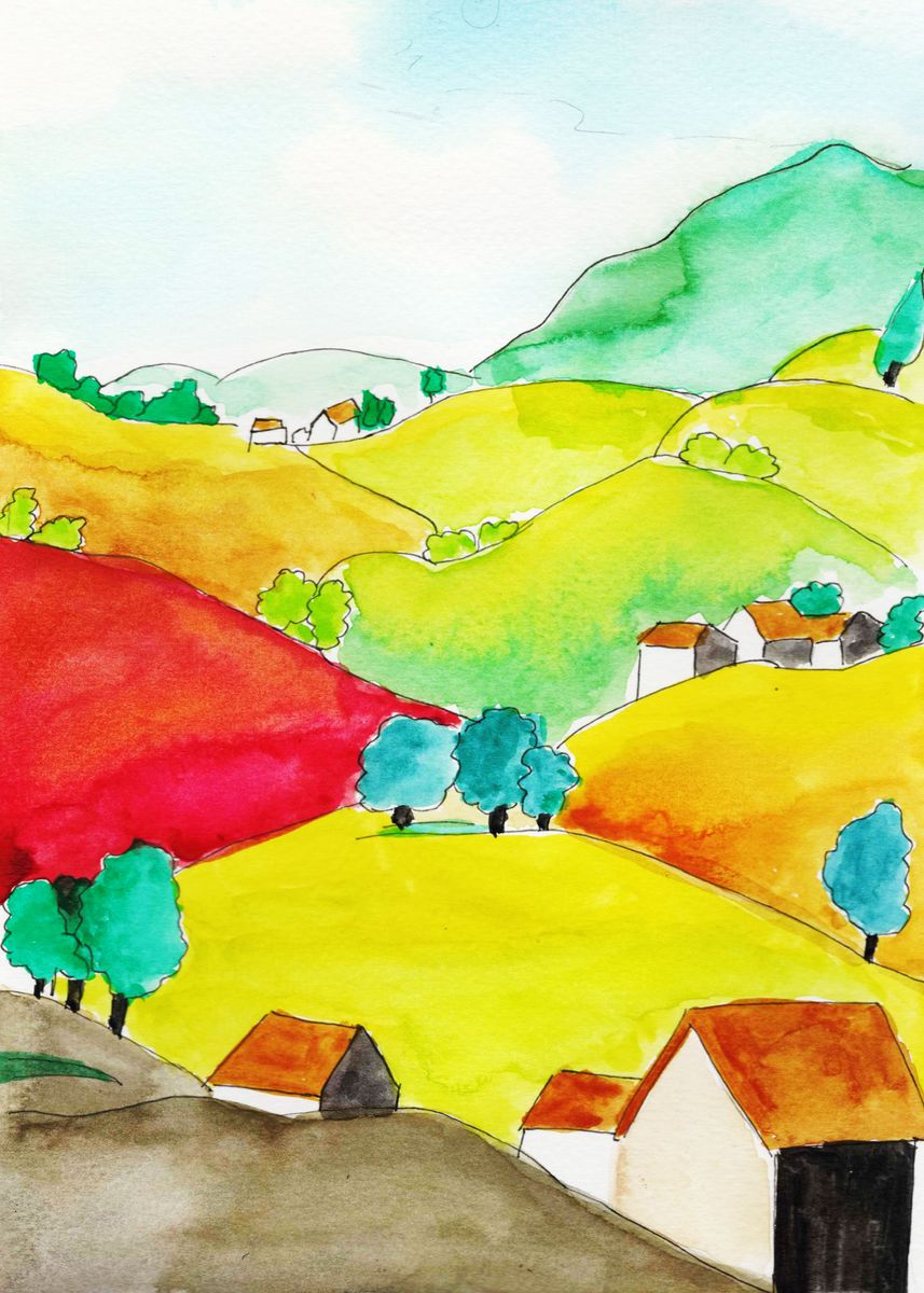 'Colored fields' Poster by Michal Eyal | Displate