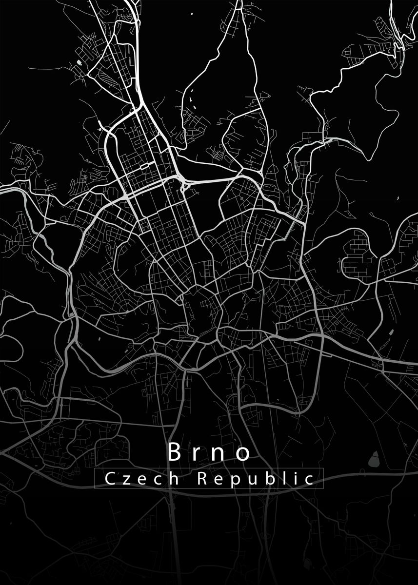 'Brno City Map' Poster by Robin Niemczyk | Displate