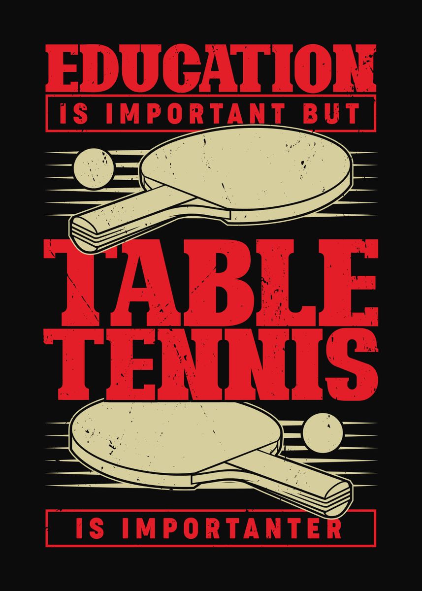 'Table Tennis Player Design' Poster, picture, metal print, paint by ...