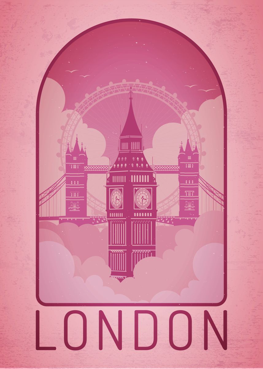 'London Landmark Tower' Poster, picture, metal print, paint by ...