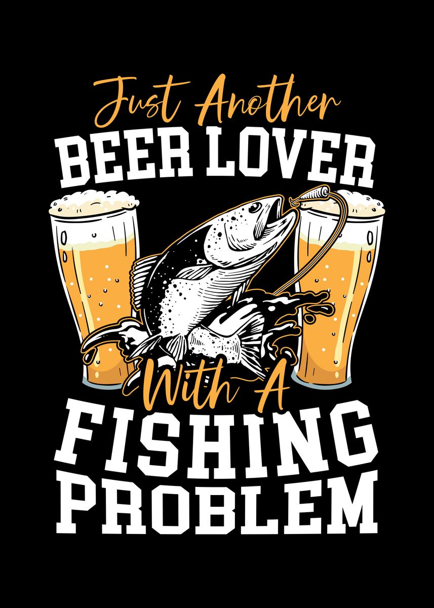 'Beer Drinker Fisherman' Poster, picture, metal print, paint by NAO ...