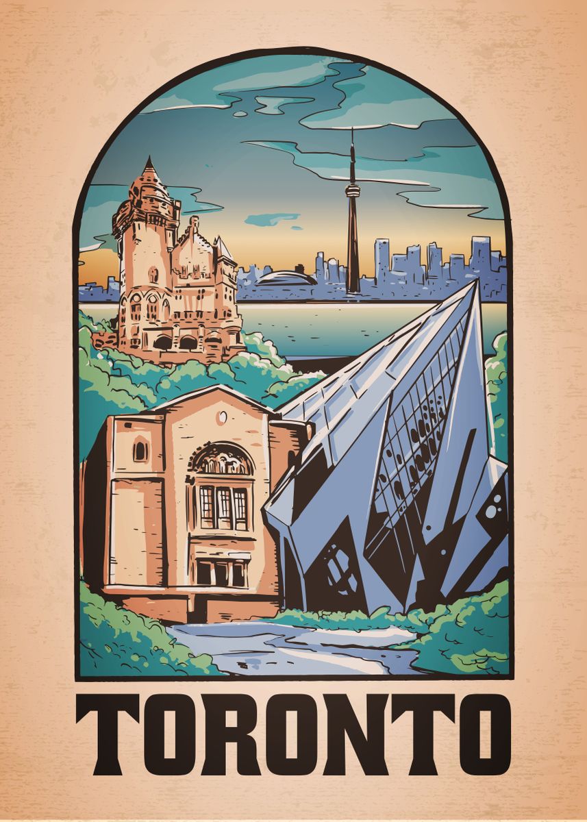 'Toronto Landmarks' Poster, picture, metal print, paint by BestPrints ...