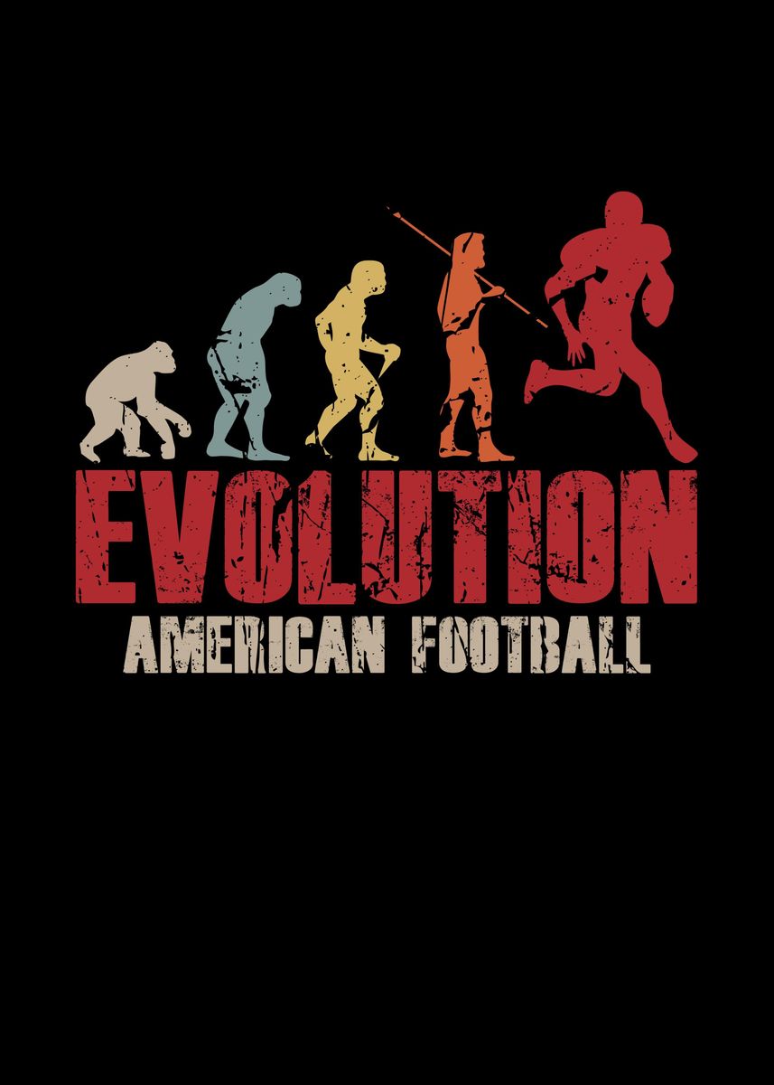 'Evolution Football' Poster, picture, metal print, paint by ...