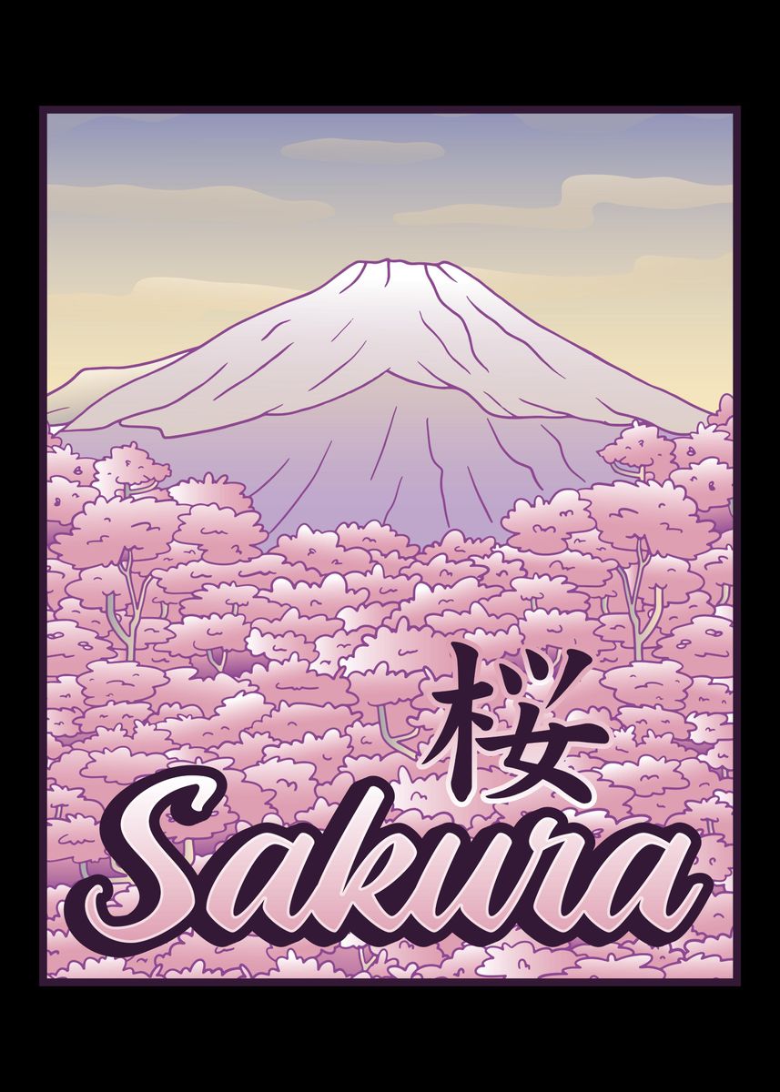 'Sakura Cherry Blossom' Poster, picture, metal print, paint by Michael ...