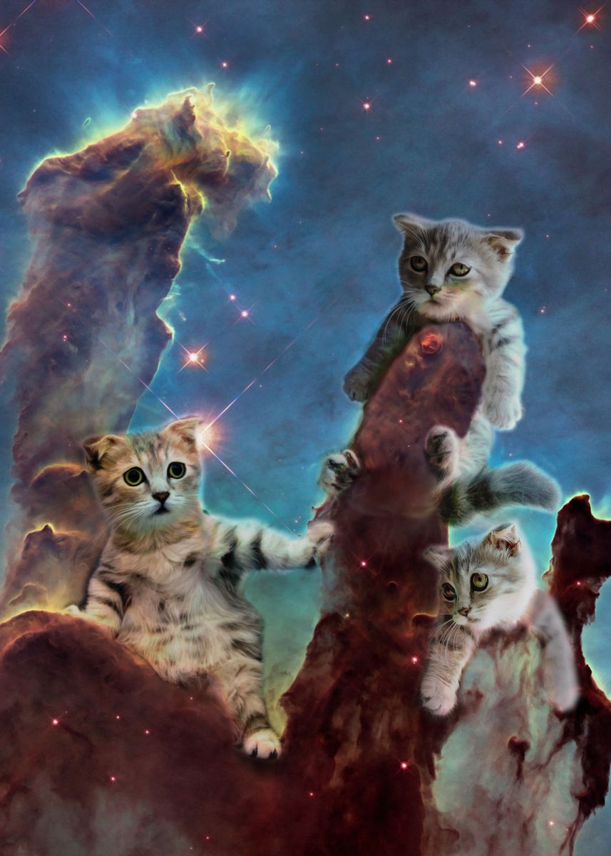 'Cat Pillars' Poster by Armstrong | Displate