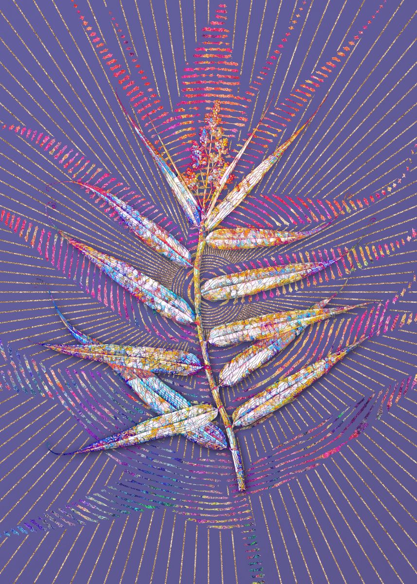 'Bush Cane Mosaic Botanical' Poster, picture, metal print, paint by ...