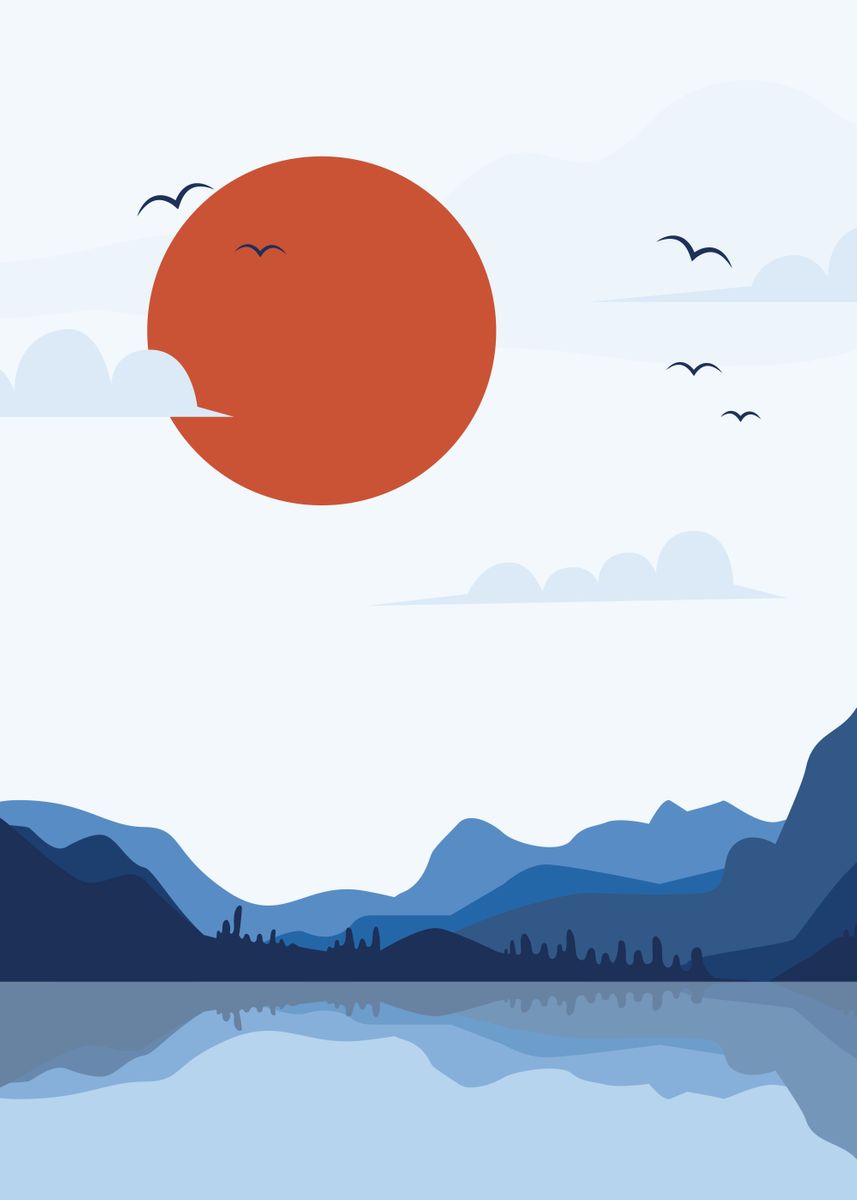 'Japanese red sun' Poster, picture, metal print, paint by Faissal ...