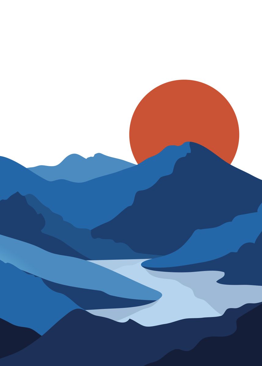 'Japanese red sun' Poster by Faissal Thomas | Displate