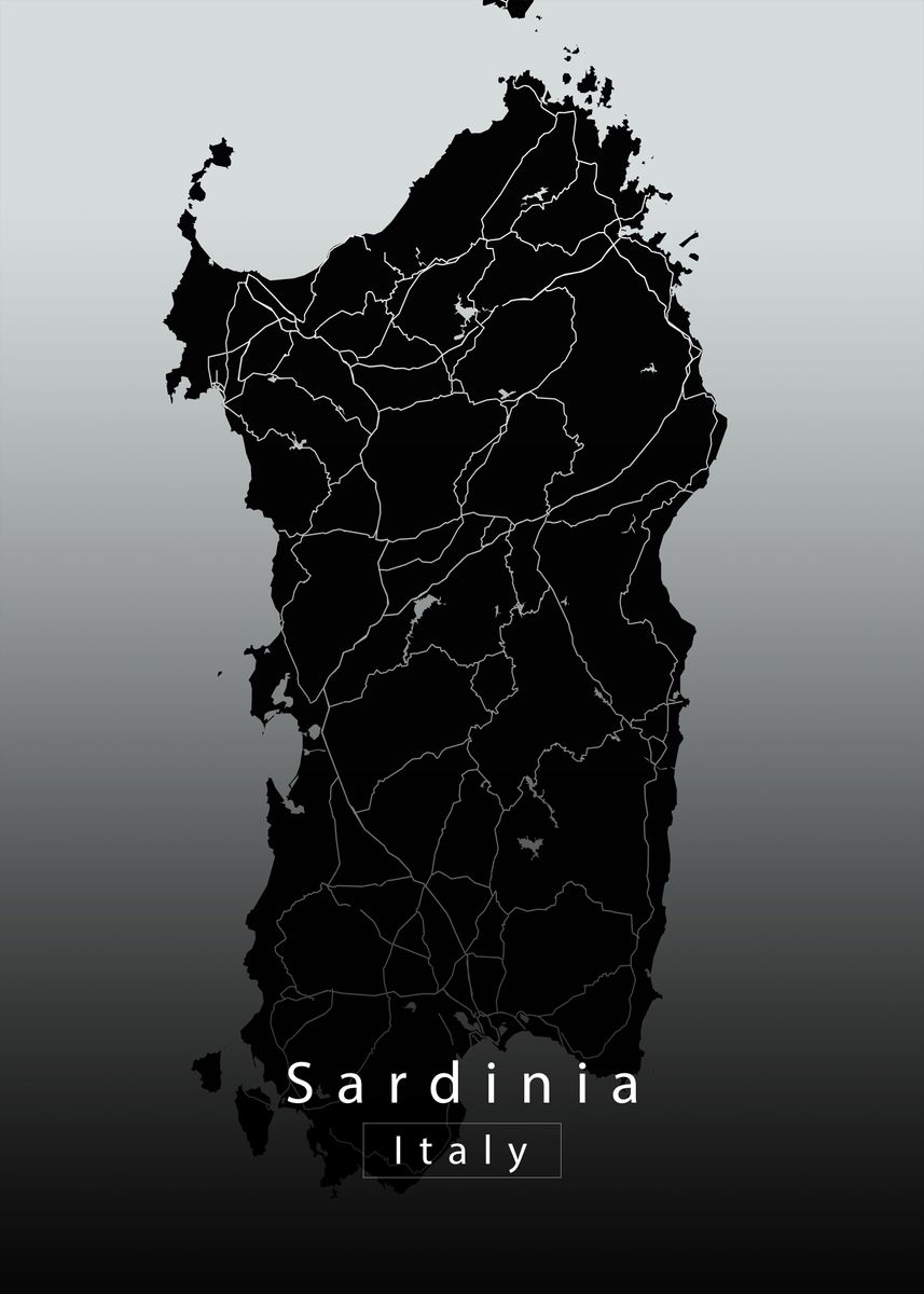 'Sardinia Island map' Poster by Robin Niemczyk | Displate