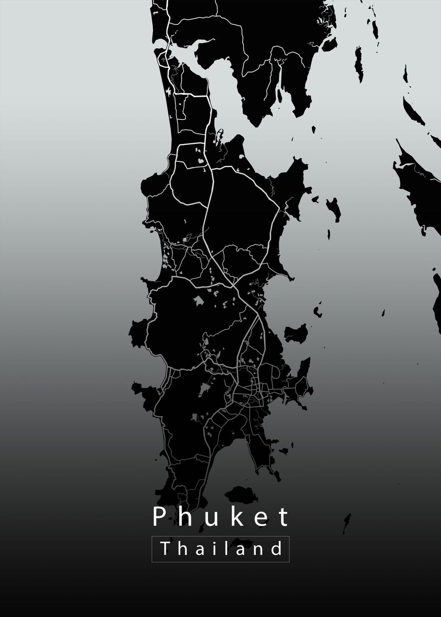 'Phuket Island Map' Poster by Robin Niemczyk | Displate