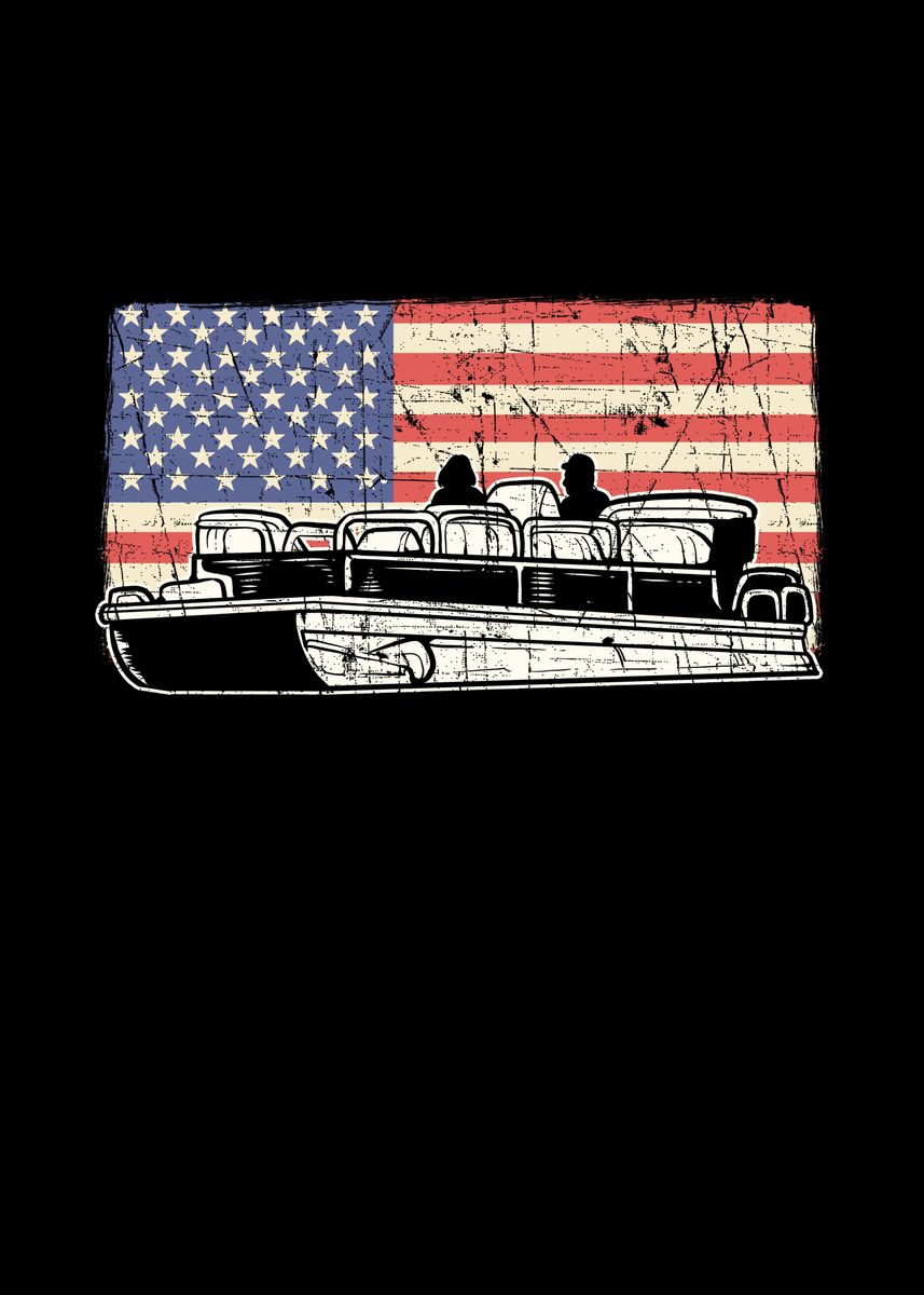 'Patriotic Pontoon Captain' Poster by Fabian El Matador | Displate