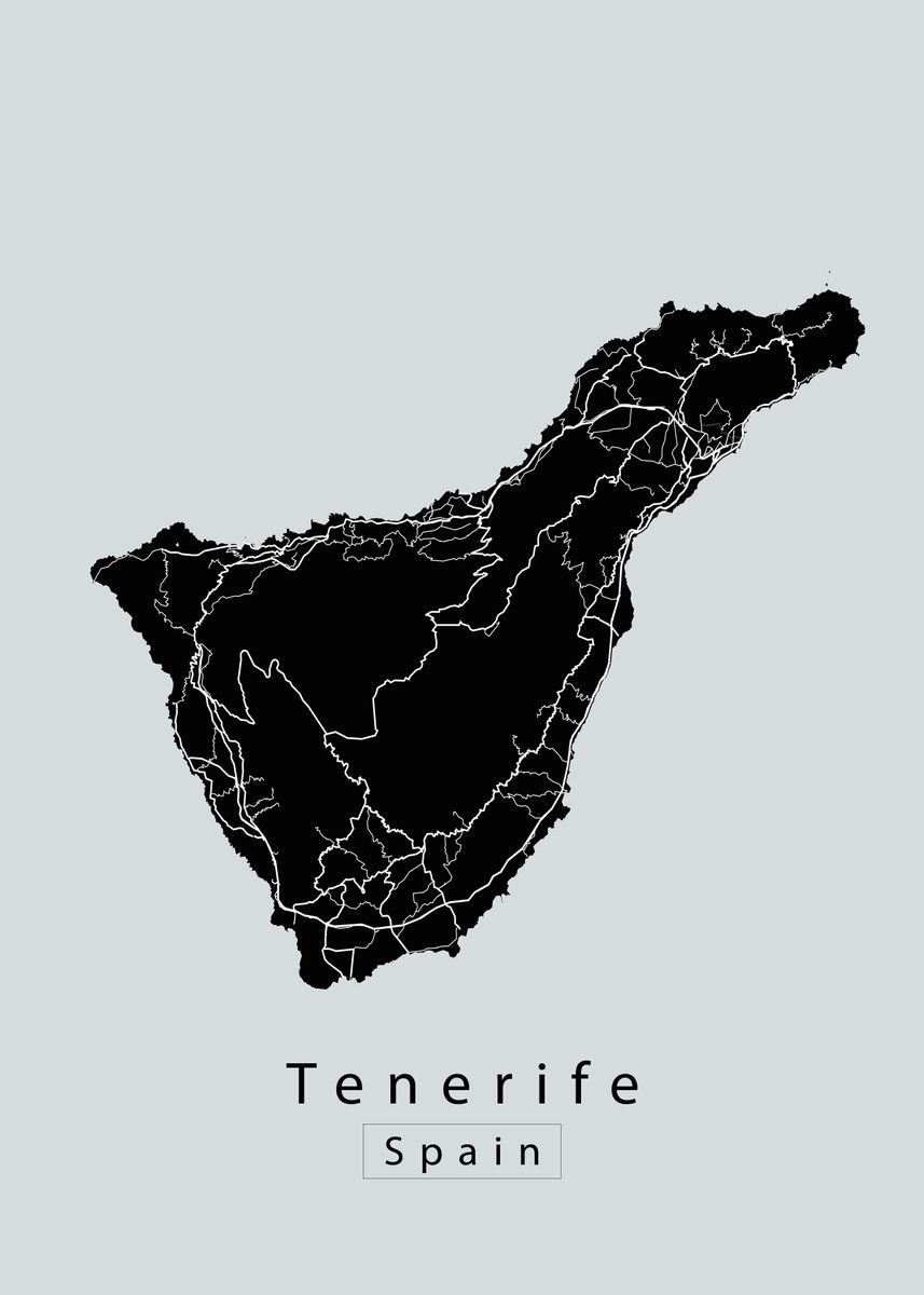 'Tenerife Island Map' Poster by Robin Niemczyk | Displate