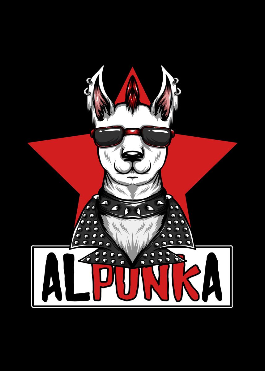 'Alpunka Punk Rock Alpaca' Poster by ninarts | Displate