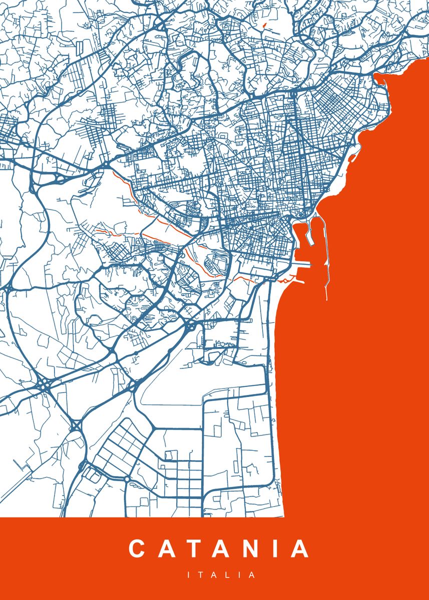 'CATANIA Map ITALY ' Poster by UrbanMaps | Displate