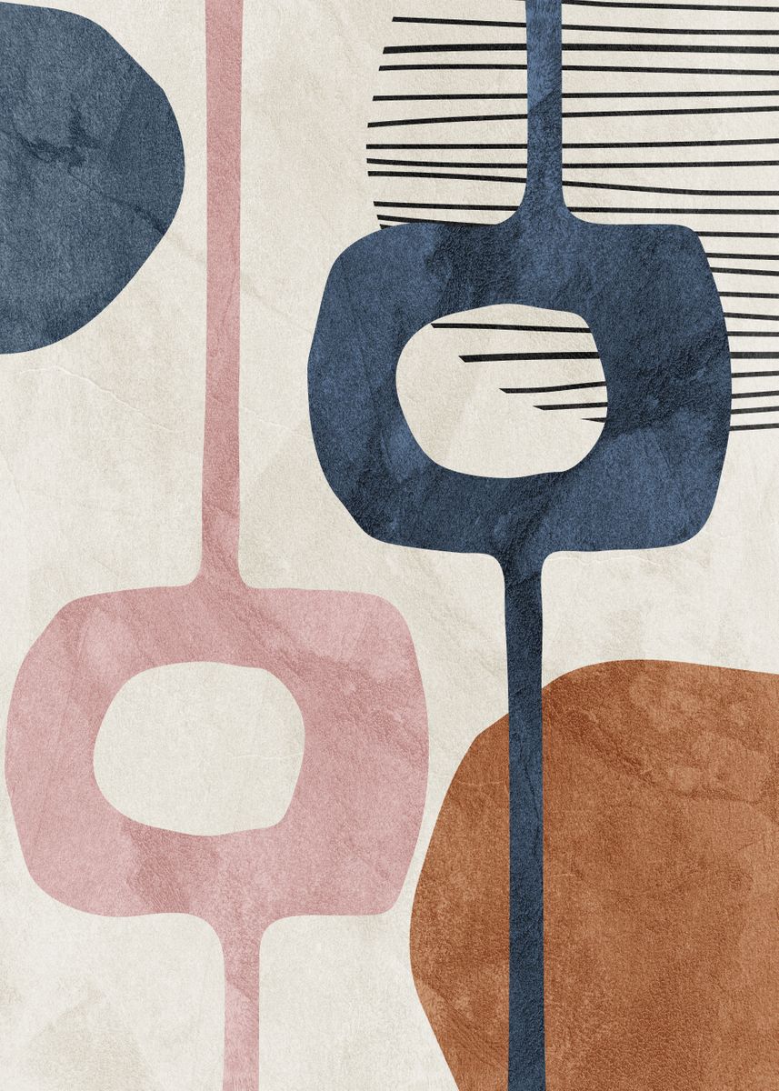 'ORGANIC ABSTRACT 43A' Poster, picture, metal print, paint by UillianRius | Displate