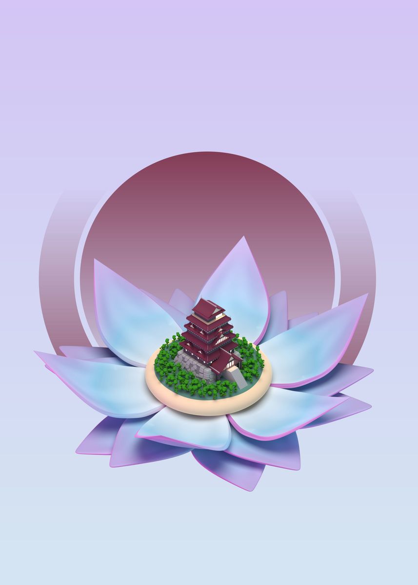 'Lotus castle' Poster by Monstera Designs and Solutions | Displate