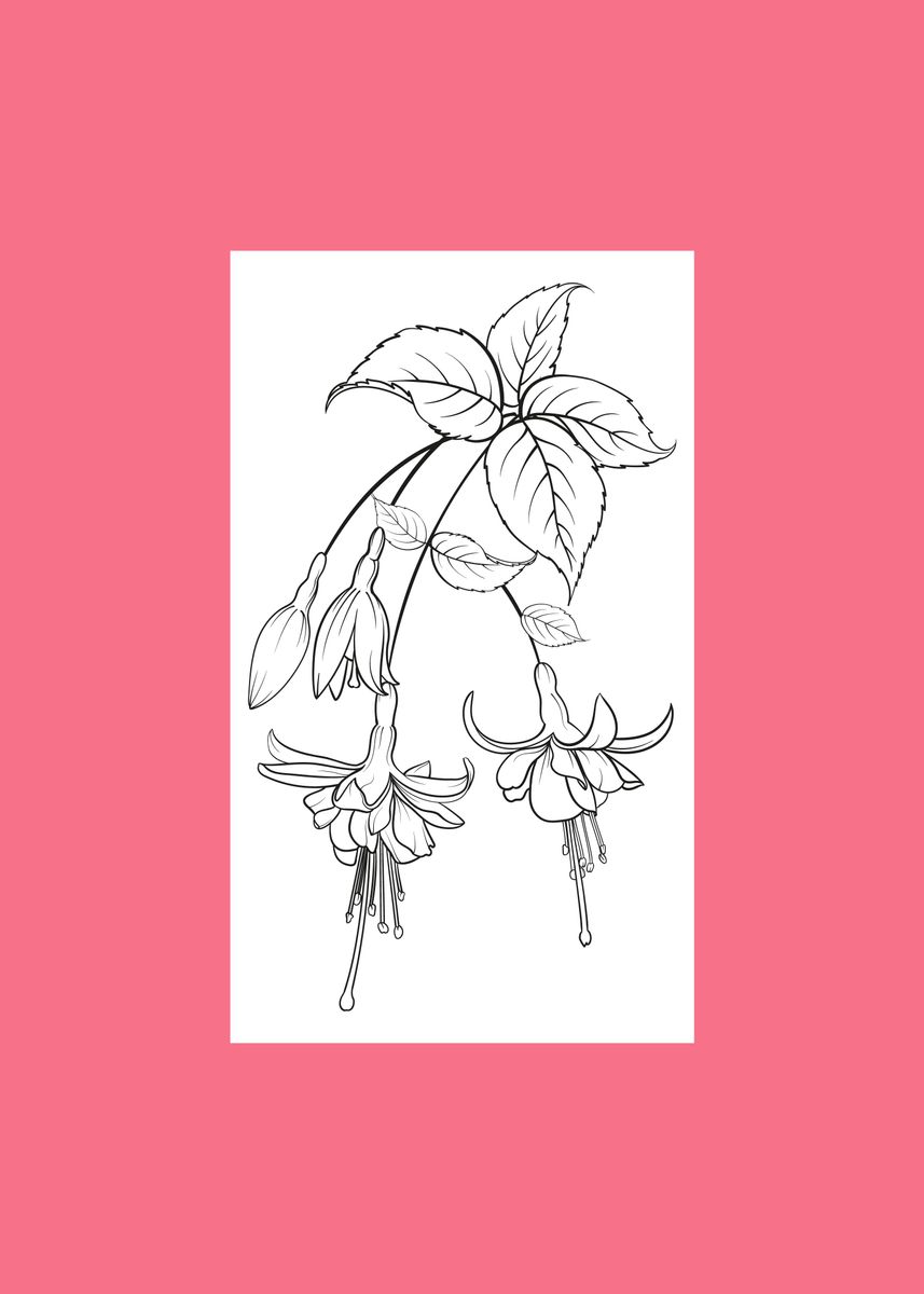 'Fuchsia Flower' Poster by dkDesign | Displate