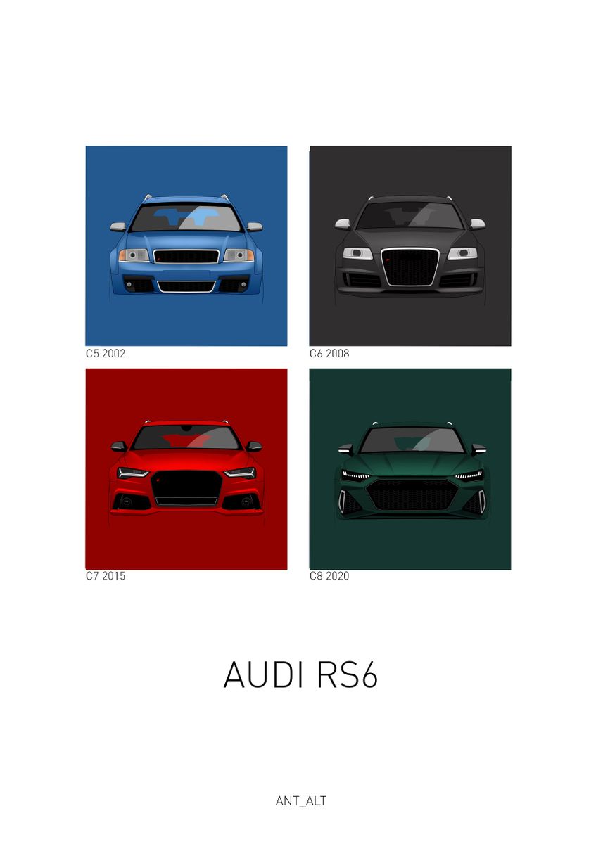 'RS6' Poster, picture, metal print, paint by Alt ILLUSTRATIONS | Displate