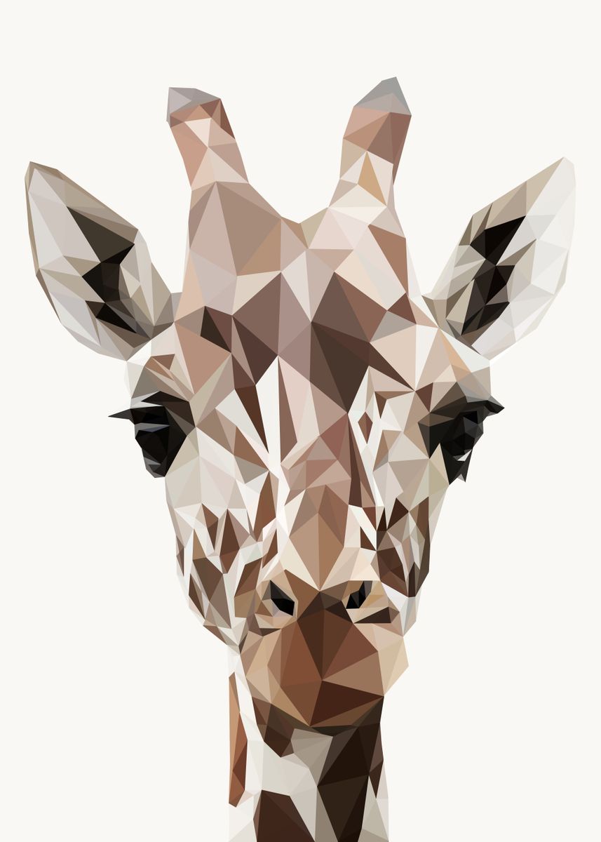 'Giraffe wall decor' Poster, picture, metal print, paint by Lowpoly ...