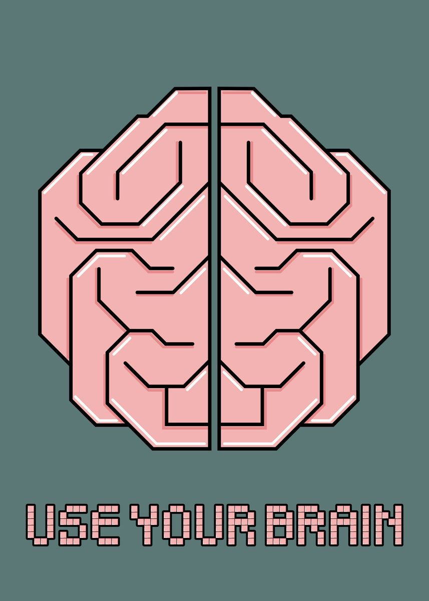 'USE YOUR BRAIN CARTOON' Poster by Taufan Heriyansyah | Displate