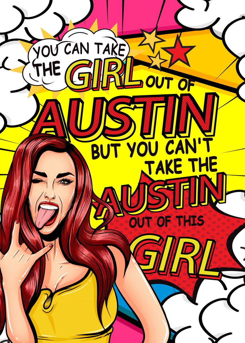 'Comic Girl Austin' Poster, picture, metal print, paint by StefanART ...