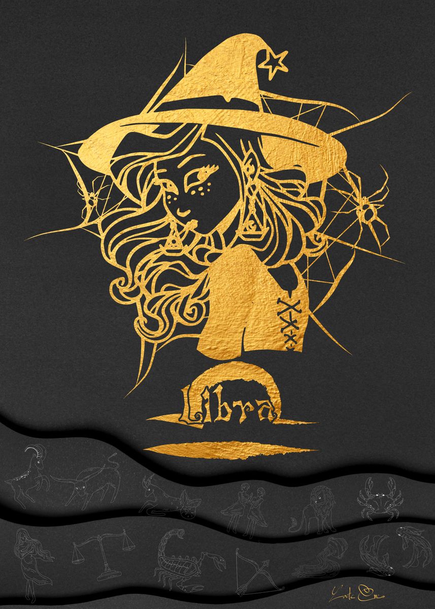 'Libra Witchy Zodiac' Poster, picture, metal print, paint by LouteCrea ...