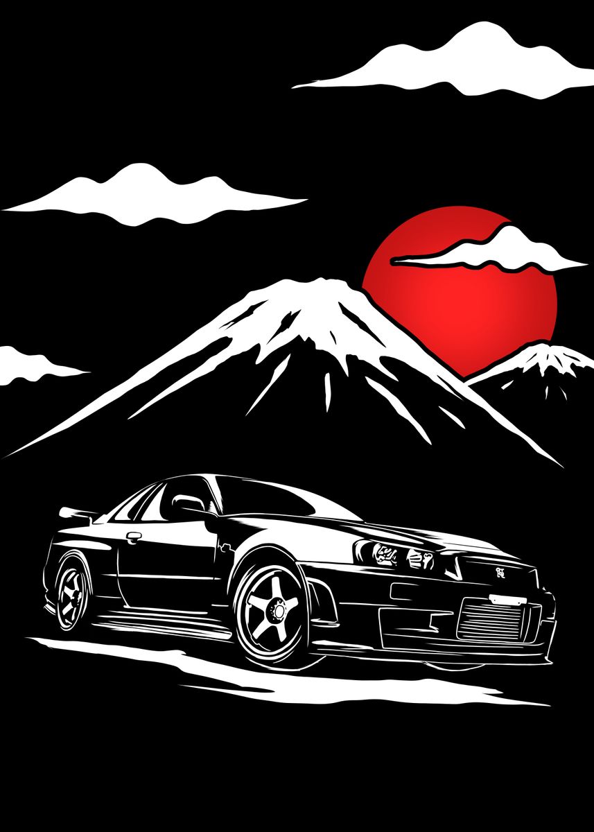 'JDM car' Poster, picture, metal print, paint by Arfan Artd | Displate