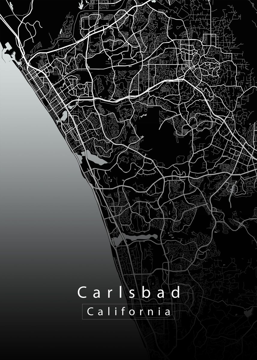 'Carlsbad City Map' Poster, picture, metal print, paint by Mapique ...