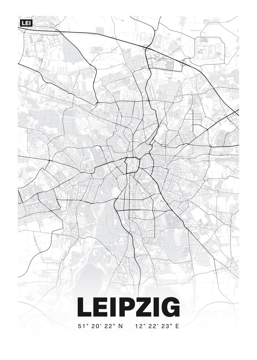 'Stadtplan Leipzig' Poster by Tom Taegtmeier | Displate