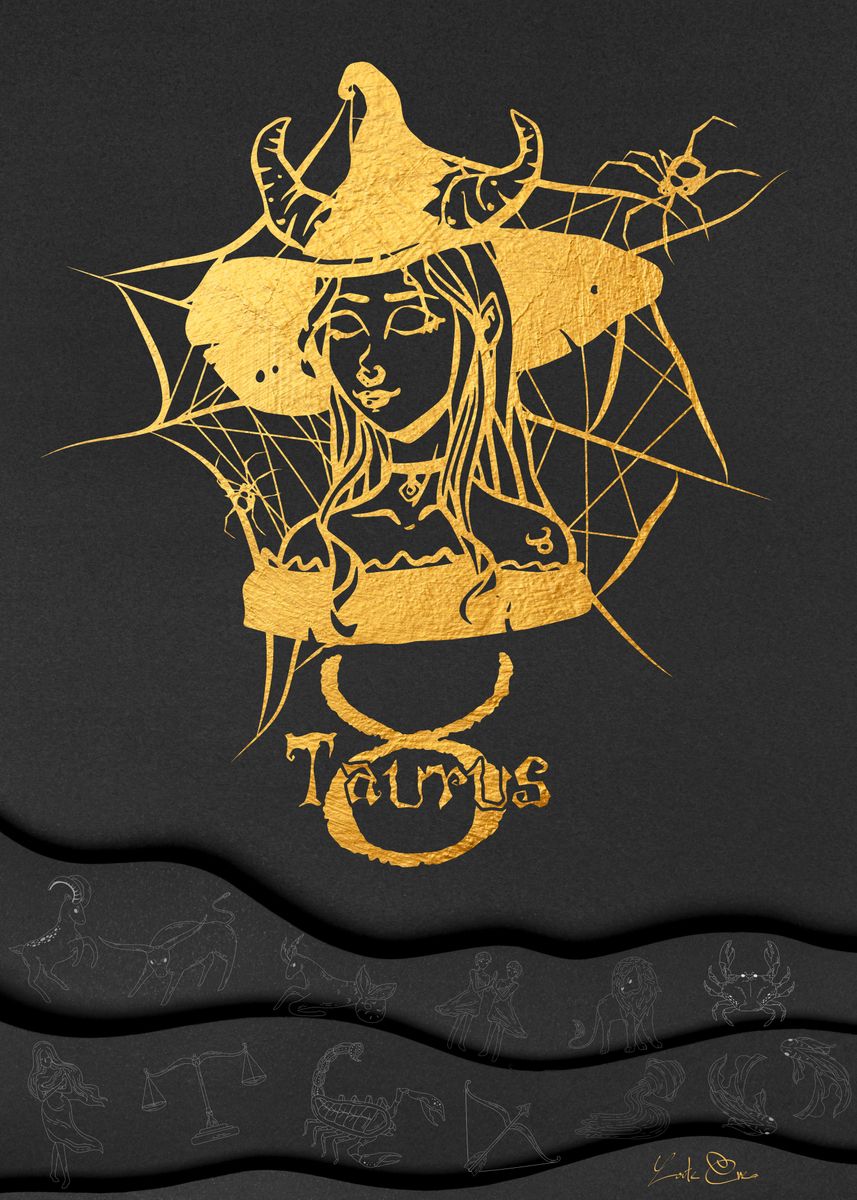 'Taurus Witchy Zodiac' Poster by LouteCrea | Displate
